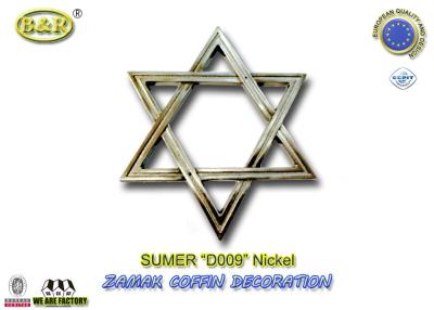 China zamak david star silver color D009 Jewish coffin decoration metal accessories for sale