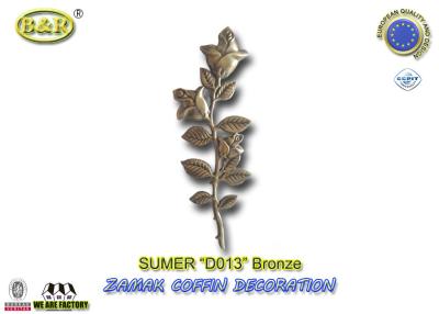China Metal coffin decoration zamak rose zinc alloy flower D013  45cm*13cm Antique bronze for sale