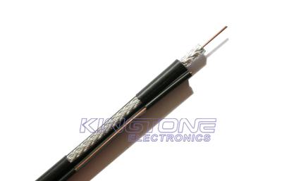 China Outdoor RG11 CATV Coaxial Cable 14 AWG CCS 60% AL Braid PE Jacket with Messenger for sale