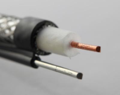 China Chaqueta al aire libre de la trenza PE del AL del AWG CCS el 60% del cable coaxial 14 de RG11 CATV con el mensajero en venta