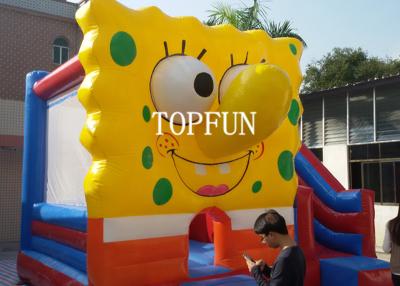 中国 Spongebobのセリウムが付いている0.55 mmポリ塩化ビニールの防水シートの膨脹可能な跳躍の城を黄色にして下さい 販売のため