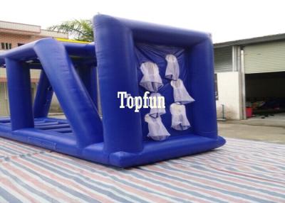 China Blaue PVC-Planen-aufblasbares Tunnel-Hindernislauf-Basketball-Trieb-Sport-Spiel zu verkaufen