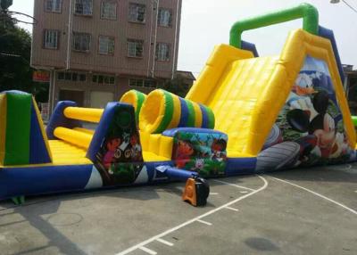 China Curso de obstáculo inflável adulto amarelo com o encerado do PVC de 0.55mm à venda
