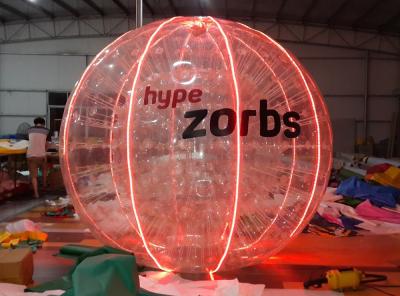 Cina Rosso che Shinning palla gonfiabile della bolla del PVC/TPU di 1.0MM con il logo della luce N del LED in vendita