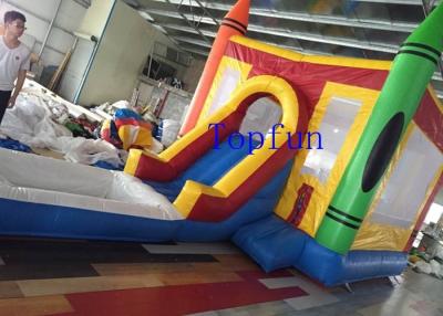 China Castelo de salto inflável de encerado comercial do PVC com corrediça de água à venda