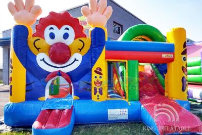 China Clown Bouncy Castle Rentals Bouncer Multiplay Child Party Inflatable House With Slide for sale