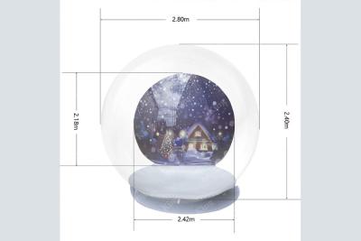 Cina Decorazione trasparente di Natale della neve del gigante di Natale della palla di neve gonfiabile commerciale gonfiabile del globo 10Ft HOutdoor in vendita