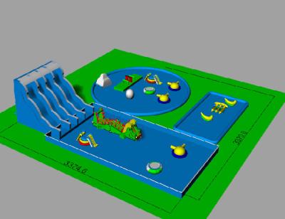 China Children Big Dragon Inflatable Water Parks With Blue Water Pool Colorful Strong for sale