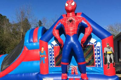 中国 スパイダーマンのスライドが付いている膨脹可能な警備員の家の屋外/屋内警備員の跳躍の城 販売のため