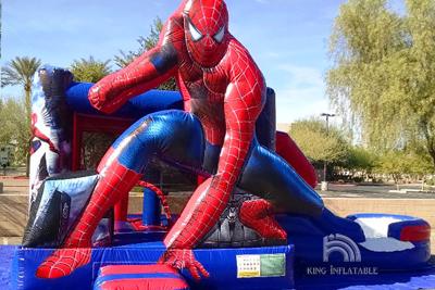 中国 スパイダーマンのスライドが付いている膨脹可能な警備員の家の屋外/屋内警備員の跳躍の城 販売のため