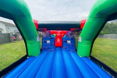 China Carrera de obstáculos inflable al aire libre grande de 40 del pie de las carreras de obstáculos 5k niños de los adultos para el alquiler en venta