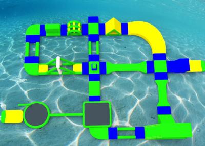 China Custom Green 35x21m Inflatable Water Parks Floating PVC Tarpaulin For Kids for sale