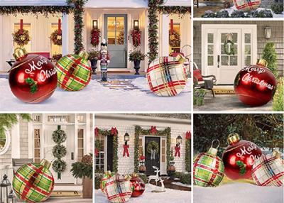 Cina Merry Christmas Blow Up Balloon Ornaments Decorazione del cortile Grandi palle gonfiabili in PVC all'aperto in vendita