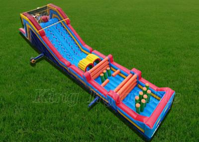 China Aufblasbares Hindernisläufe 20m langes PVC blaues rotes großes Inflatables für Kindererwachsene zu verkaufen