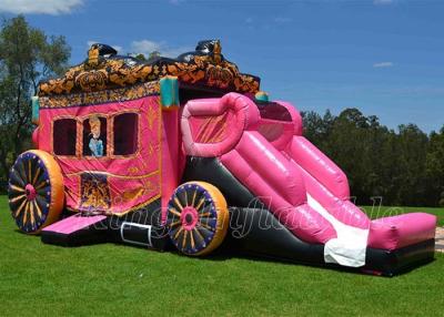 China Casa inflável do salto do jogo das crianças dos leões-de-chácara da princesa Pink Bouncy Castle combinado com corrediça à venda