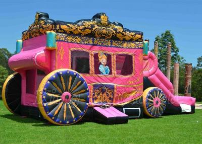 China Casa inflável do salto do jogo das crianças dos leões-de-chácara da princesa Pink Bouncy Castle combinado com corrediça à venda