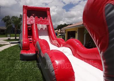 China Rent Inflatable Water Slides Kids Jumping Bounce Red PVC Large Inflatable Water Slides for sale