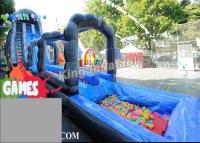 China Blue / Green Customized Inflatable Water Slide With Constant Blowing System for sale