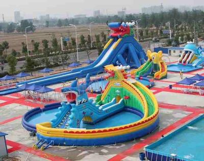 China 2 Years Warranty Animal Inflatable Water Parks With Frame Pool / Cartoon Slide for sale
