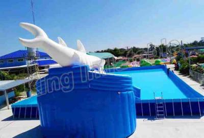 China Commercial Inflatable Water Slide Park 0.9mm PVC Tarpaulin Blow Up Water Park with above ground pool for sale
