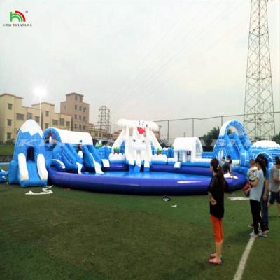 China Kids Play Design Inflatable Large Pool Water Park Inflatable Water Park With Swimming Pool And Slide for sale