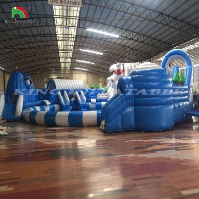 China Kids Play Design Inflatable Large Pool Water Park Inflatable Water Park With Swimming Pool And Slide for sale