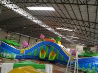 China Inflatable Ground Water Park Inflatable Slide With Three Pool for sale