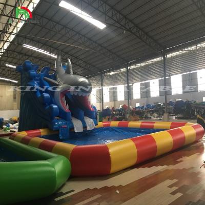 Cina Parco acquatico gonfiabile con scivolo d'acqua e piscina Parco acquatico a terra gonfiabile personalizzato per bambini e adulti in vendita