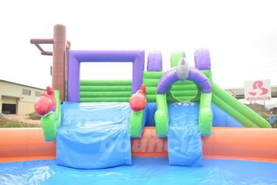 Cina Grande parco acquatico gonfiabile con scivolo acquatico e piscina in vendita