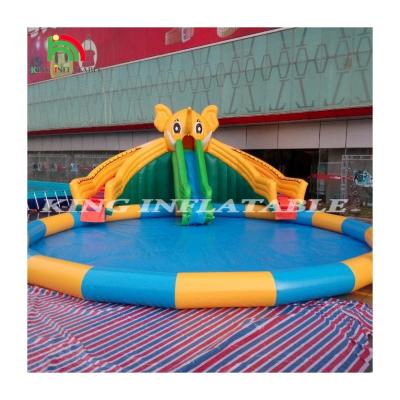 China Customizable Amusement Outdoor Inflatable Water Park Water Slide With Pool for sale