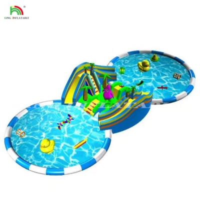 China Amusement Park Inflatable Water Park Game Large Play Slide Children Playhouse Outdoor Playground Equipment for sale