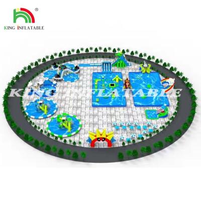 China Amusement Park Inflatable Water Park Game Large Play Slide Children Playhouse Outdoor Playground Equipment for sale