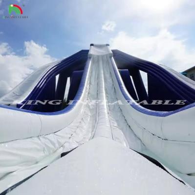 Cina Vendite dirette di fabbrica Grandi scivoli gonfiabili tripli di acqua Occasioni di divertimento acquatico all'aperto in vendita