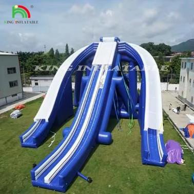 China Outdoor Amusement Park Three Channels Water Entertainment Big Water Slide Inflatable for sale