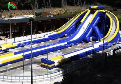 China Hoogwaardige aanpassing 3 rijstroken opblaasbare waterslide Te koop