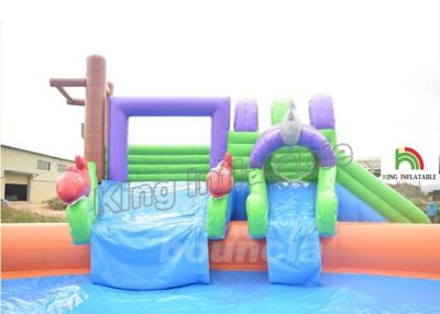 Cina Giochi gonfiabili del parco dell'acqua della tela cerata all'aperto del PVC su terra con 3 scorrevoli in vendita