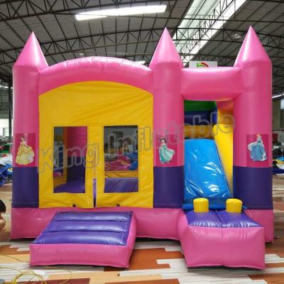 Cina Scorrevole all'aperto di principessa Inflatable Bouncy Castle With del gioco dei bambini nel colore rosa in vendita