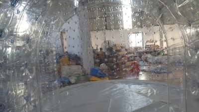 China Decoratieve opblaasbare 10ft diameter lege sneeuwballon transparante bubbel tent Te koop