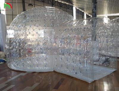 China Decoratieve opblaasbare 10ft diameter lege sneeuwballon transparante bubbel tent Te koop