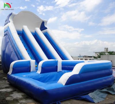 Cina Curva a doppia corsia di alta qualità, gonfiabile per bambini, scivolo d'acqua in vendita