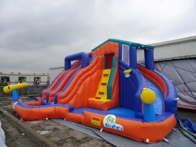 Cina Giant Outdoor Double Track Inflatabile Bouncer Water Slide Parco Acquatico in vendita