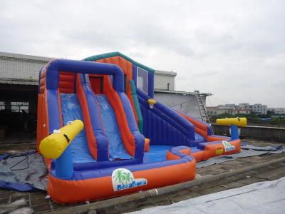 Cina Giant Outdoor Double Track Inflatabile Bouncer Water Slide Parco Acquatico in vendita