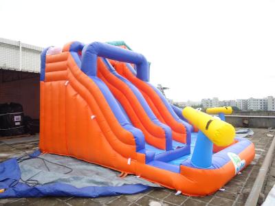 Cina Giant Outdoor Double Track Inflatabile Bouncer Water Slide Parco Acquatico in vendita