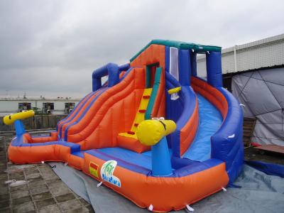 Cina Giant Outdoor Double Track Inflatabile Bouncer Water Slide Parco Acquatico in vendita
