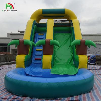 China 低価格 商用品のPVC水上スライド プール付き for sale