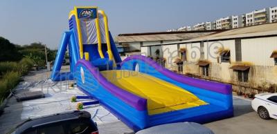 Cina Acquascivolo gonfiabile della mosca di divertimento di screpolatura per gli adulti blu ed il colore giallo in vendita