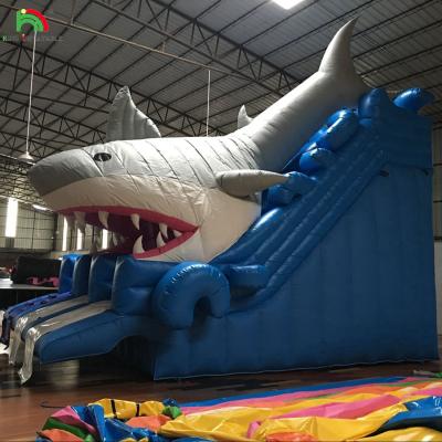 China Outdoor Water Slides Backyard Shark Inflatable Water Slide for Kids and Adults for sale