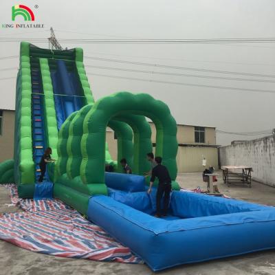 Cina Scivolo d'acqua gigante gonfiabile scivolo d'acqua gonfiabile commerciale con piscina in vendita