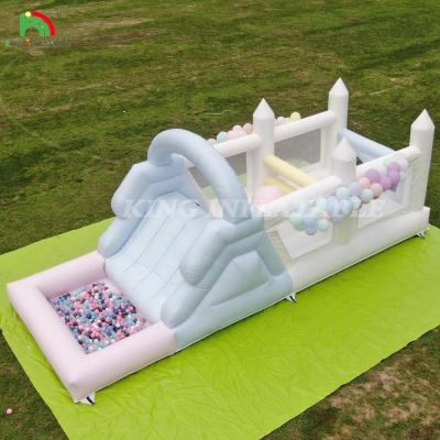 China Opblaasbare uitsmijter Combo Hindernisbaan Bounce Kasteel Huis Met Glijbanen Ball Pit Klimmen Blower Te koop