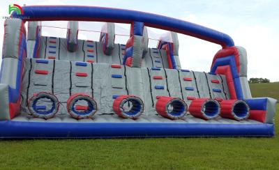 China Padrão de escalada de parede inflável Slide de castelo de salto Obstáculo de diversão Produtos esportivos Curso de obstáculos de terra inflável à venda